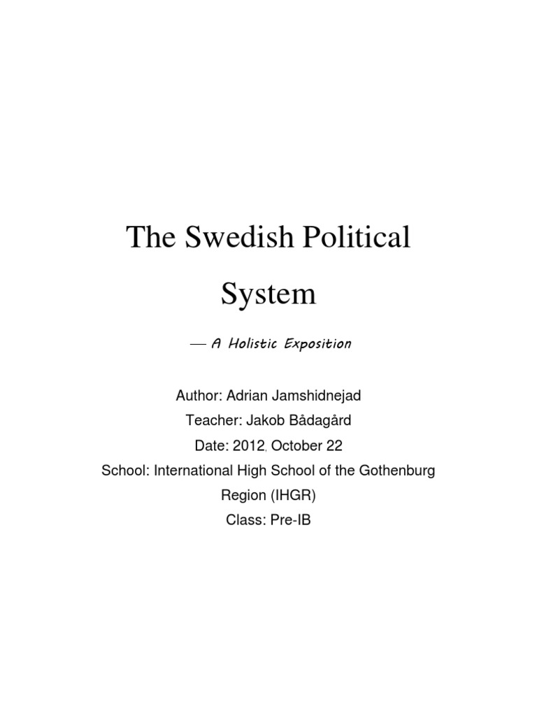 Overview of Sweden's Political System | PDF | Sweden | Bipartisanship