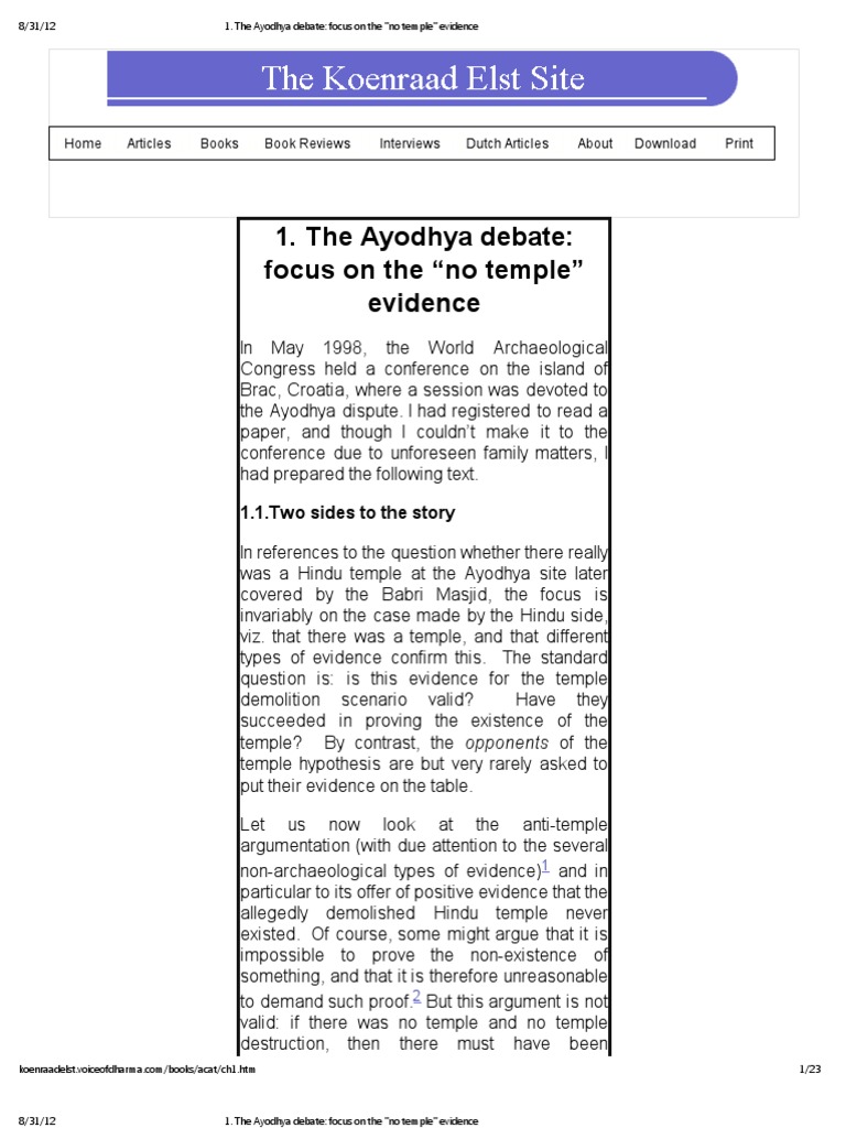 Ayodhya The Case Against The Temple | PDF | Hindu | Religion And Belief