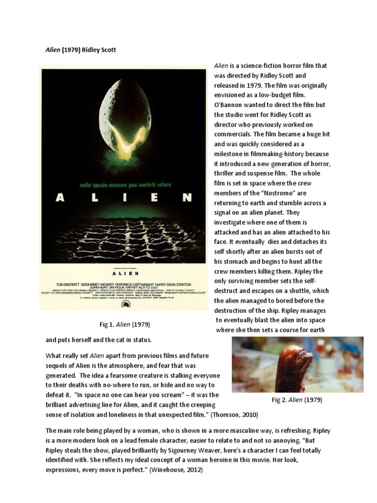 Alien (1979) Ridley Scott: Alien Is A Science-Fiction Horror Film That ...