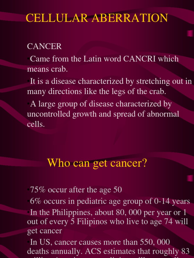 New Cellular Aberration Lecture2010 | PDF | Chemotherapy | Carcinogen