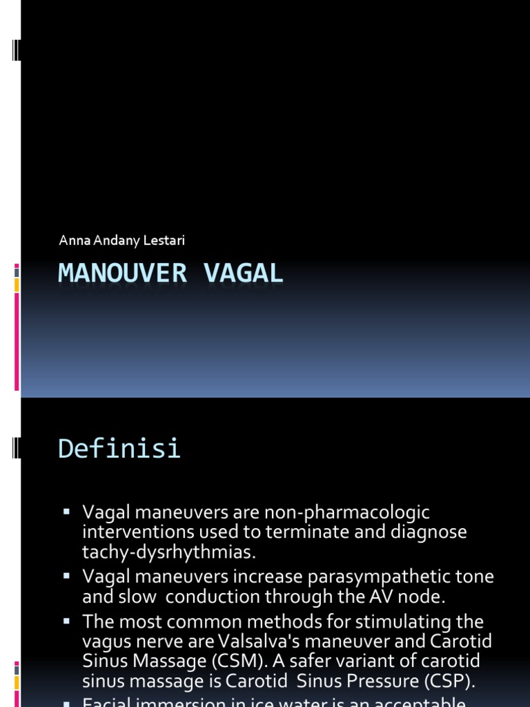 Manouver Vagal | PDF | Vagus Nerve | Cardiac Arrhythmia