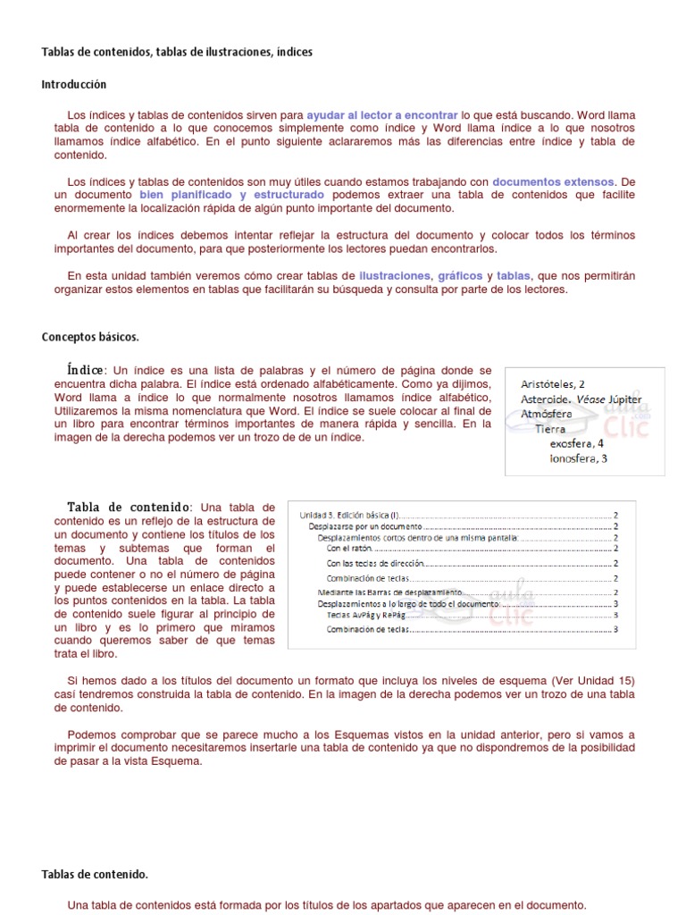 3.10 Tablas de Contenidos | Descargar gratis PDF | Tabla (base de datos) | Point and Click