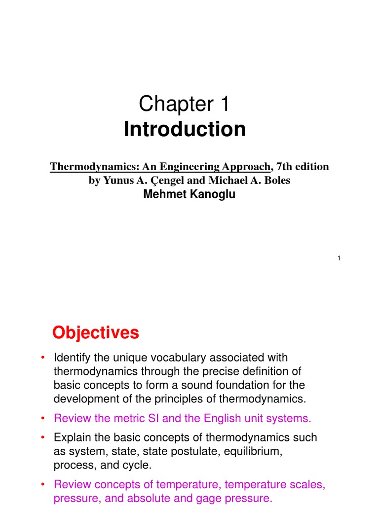 Chapter 1 - Intro To Thermodynamics | PDF | Temperature | Thermodynamics