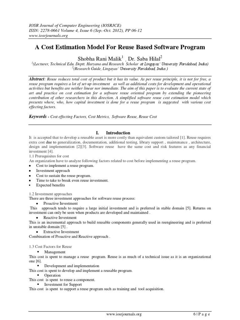 IOSR Journals | PDF | Component Based Software Engineering | Reuse