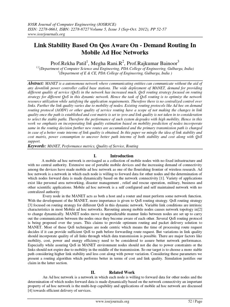 Iosr Journals Pdf Wireless Ad Hoc Network Routing