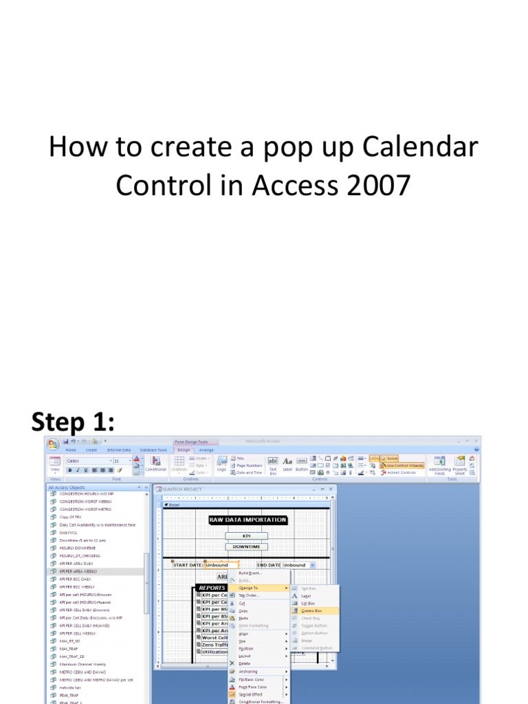How To Create A Pop Up Calendar Control | PDF | Finance & Money Management