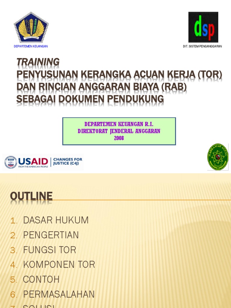 Panduan Penyusunan TOR dan RAB | PDF