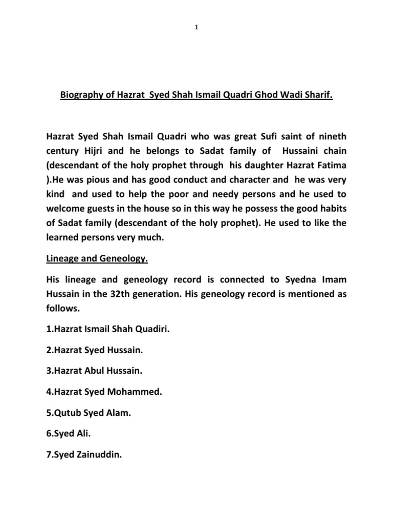 Hazrat Syed Shah Ismail Quadri. | PDF | Qur'an | Islam