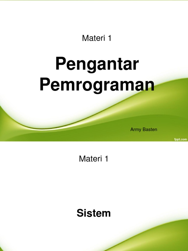 Materi DDP 1 - Pengantar Pemrograman | PDF