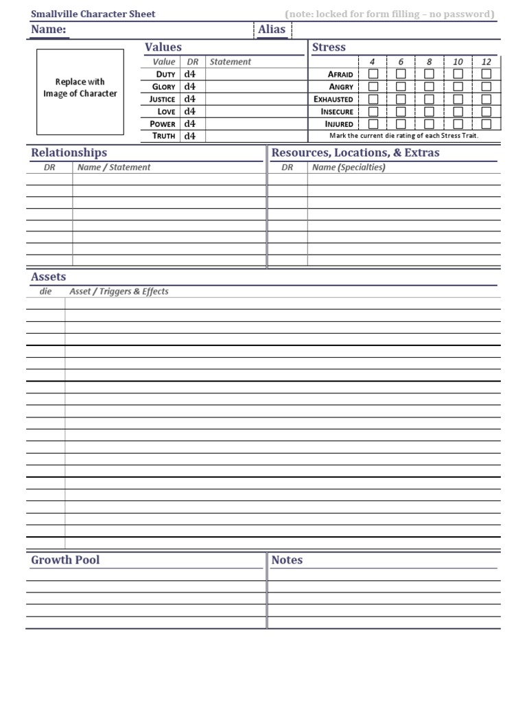 Smallville Character Sheet | PDF
