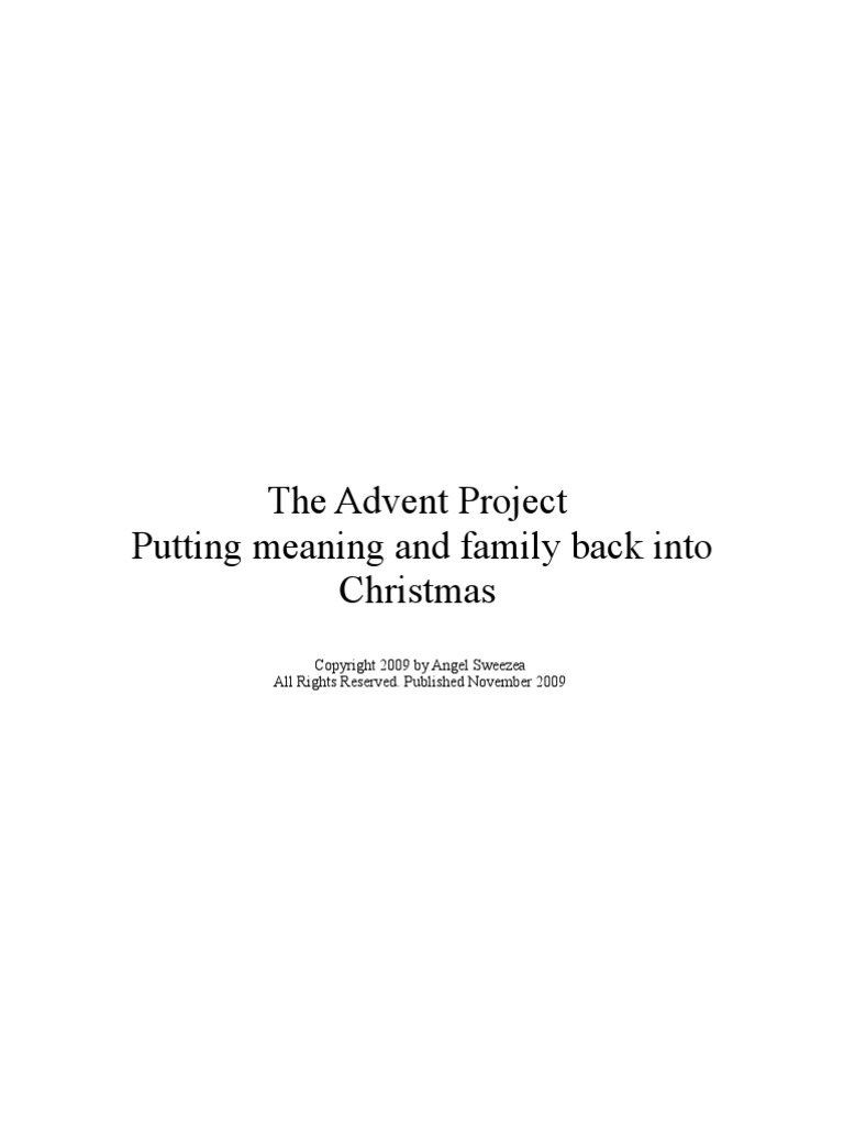 The Advent Project | PDF | Christmas And Holiday Season | Christmas