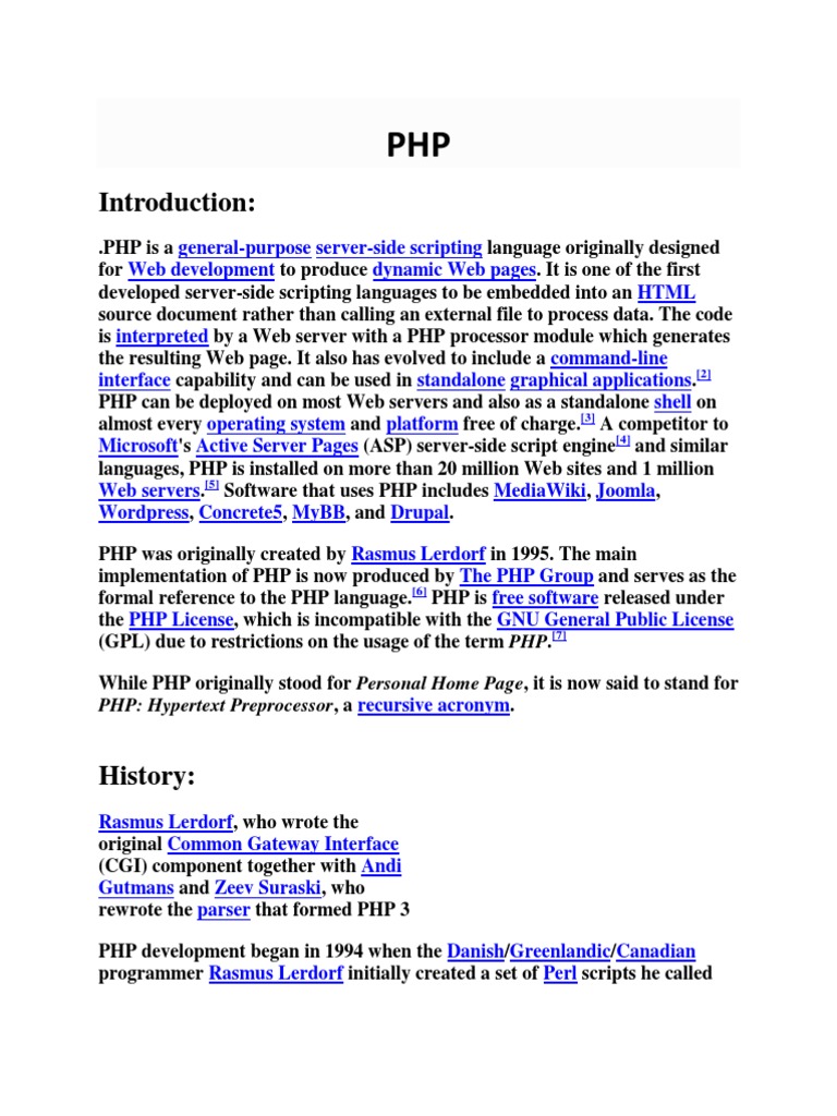 Php Hypertext Preprocessor A Pdf Php Method Computer Programming 