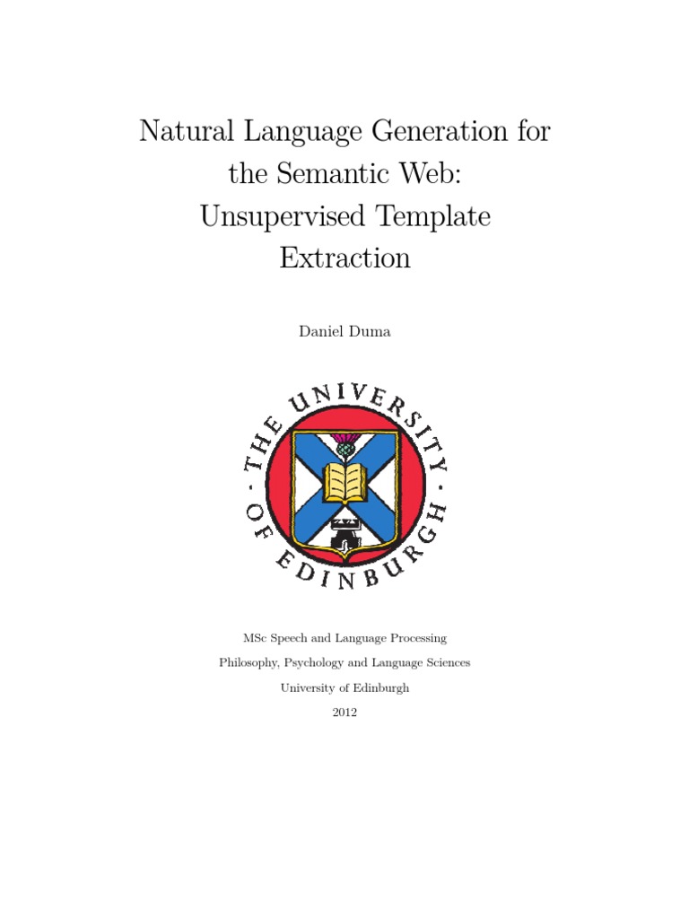 Natural Language Generation For The Semantic Web: Unsupervised Template Extraction | PDF ...