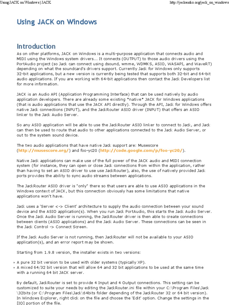 Using JACK On Windows | PDF | Microsoft Windows | Icon (Computing)