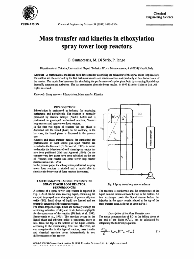 Spray Tower Loop Reactor | Download Free PDF | Chemical Reactor ...