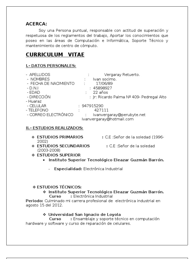 Curriculum Ivan | PDF