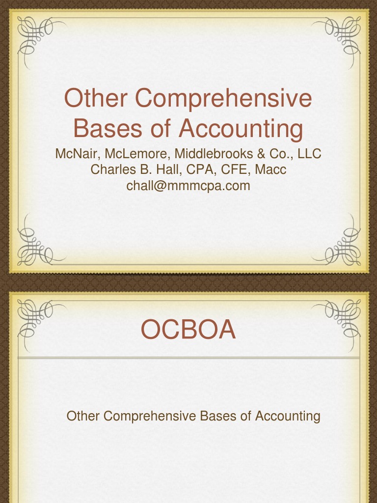 OCBOA - Other Comprehensive Bases of Accounting | Download Free PDF ...