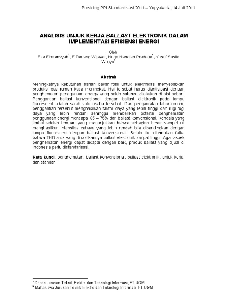 Analisis Unjuk Kerja Ballast | PDF