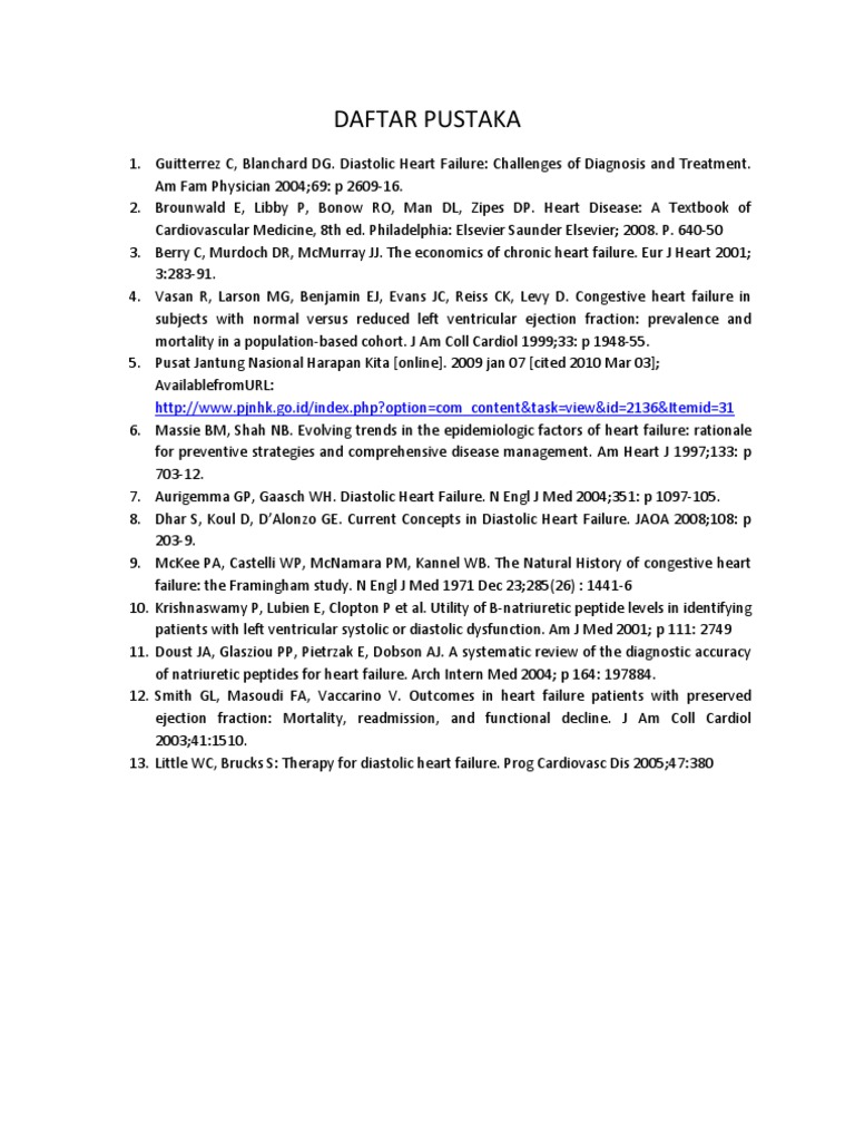 Comprehensive Heart Failure References | PDF