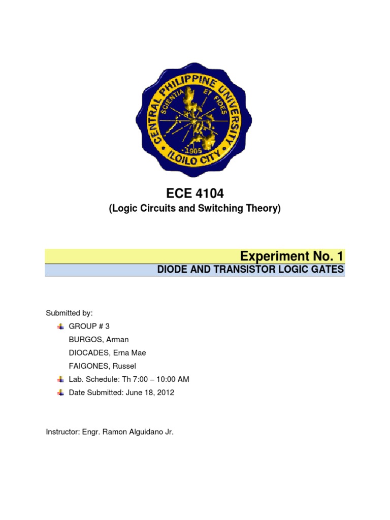 Diode Transistor Logic Gates Pdf Logic Gate Electronic Circuits
