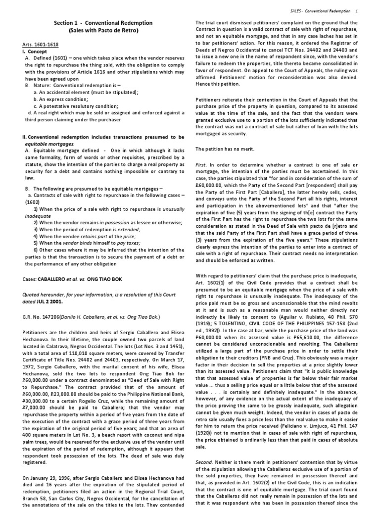 Notes Conventional Redemption | PDF | Mortgage Law | Foreclosure