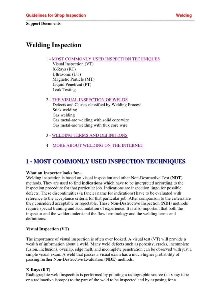 Welding Inspection Pdf Nondestructive Testing Welding