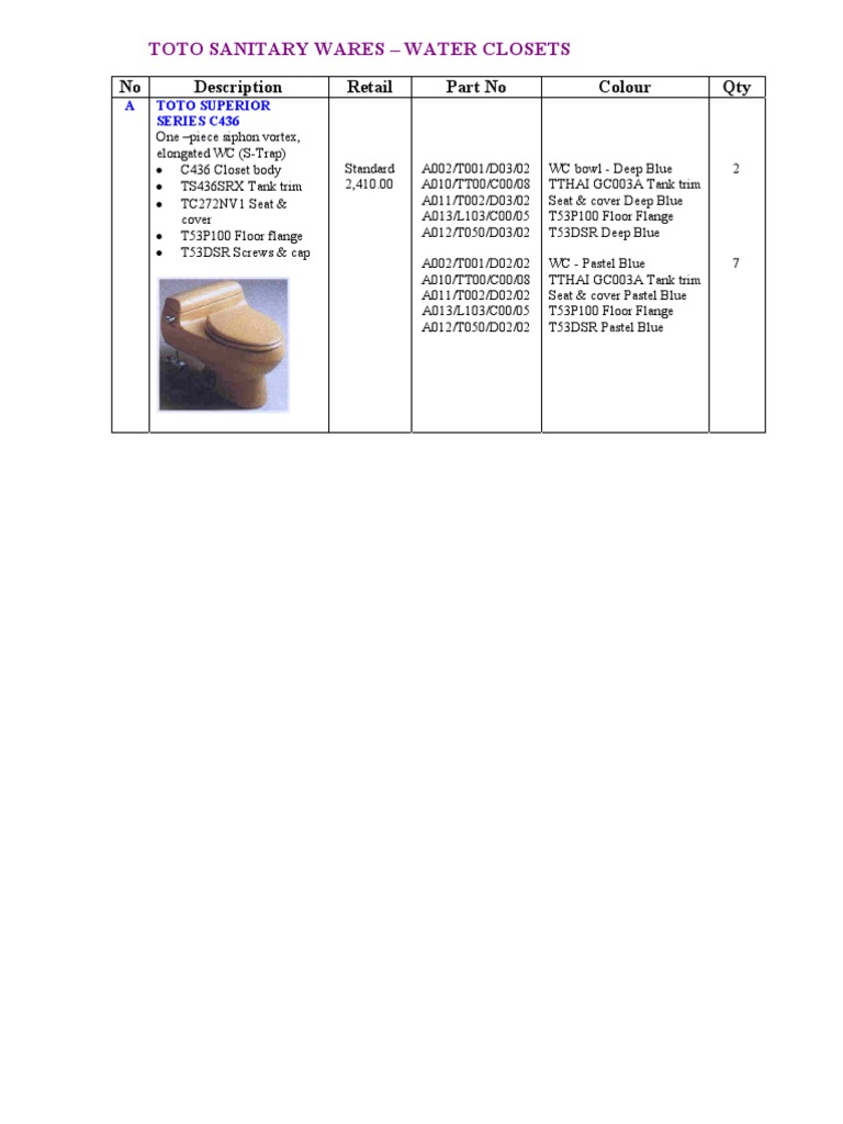 Toto Catalogue | PDF | Hydraulics | Sanitation