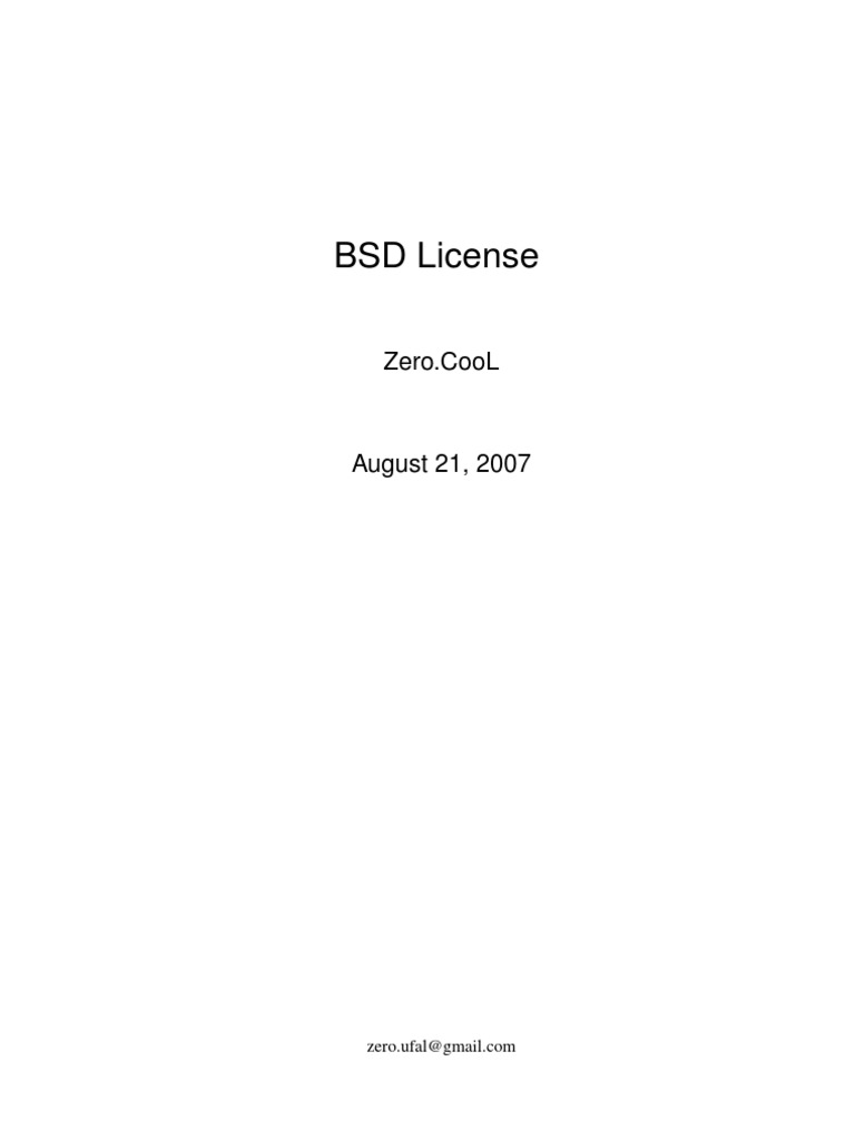 BSD License | PDF