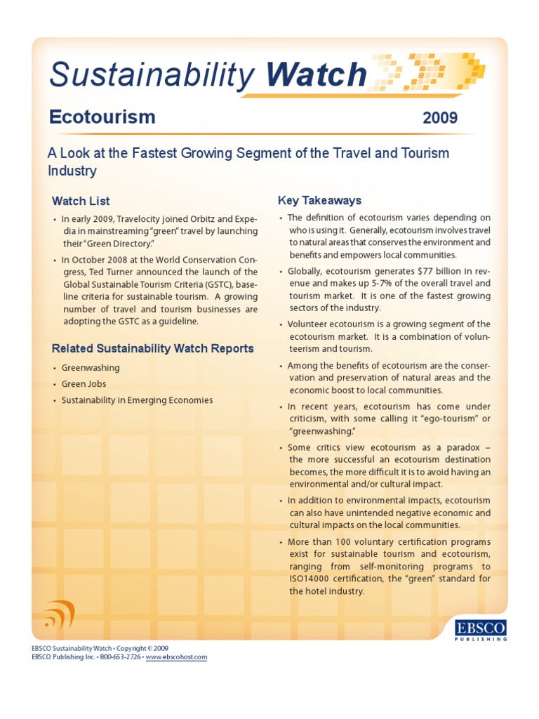 Ecotourism | PDF | Tourism | Sustainability