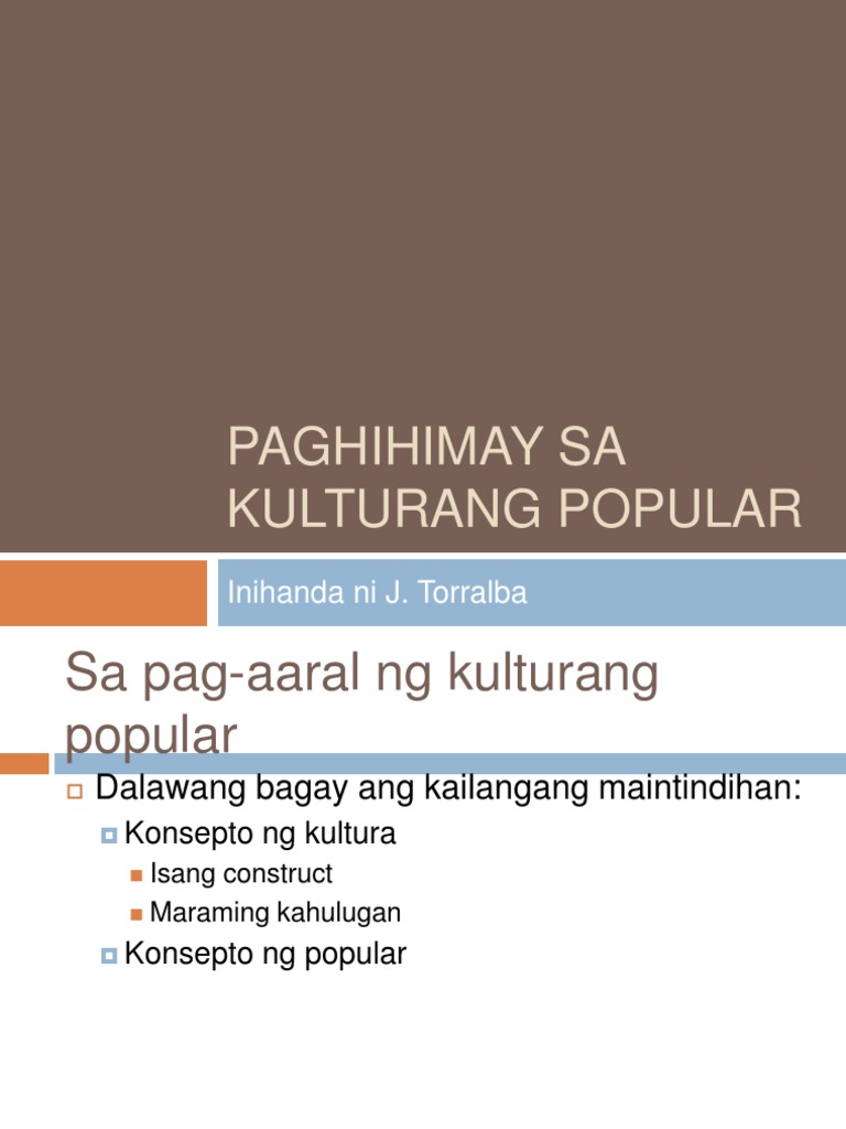 Paghihimay Sa Kulturang Popular 2 | PDF