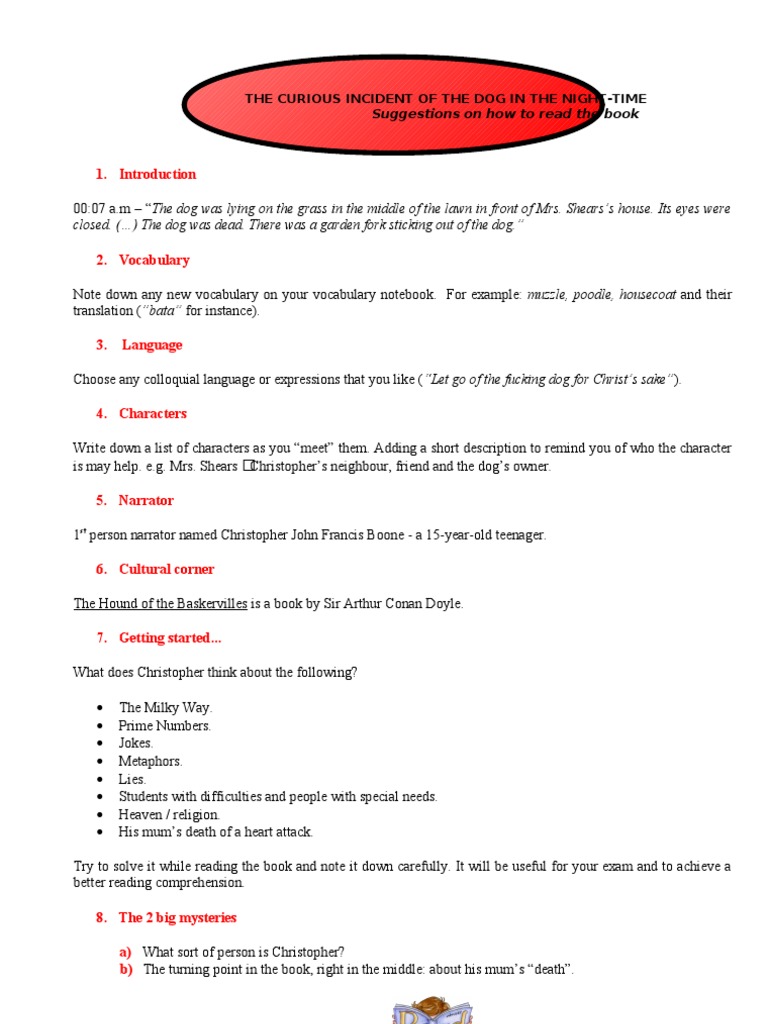 The Curious Incident ... - Students' Worksheet | PDF