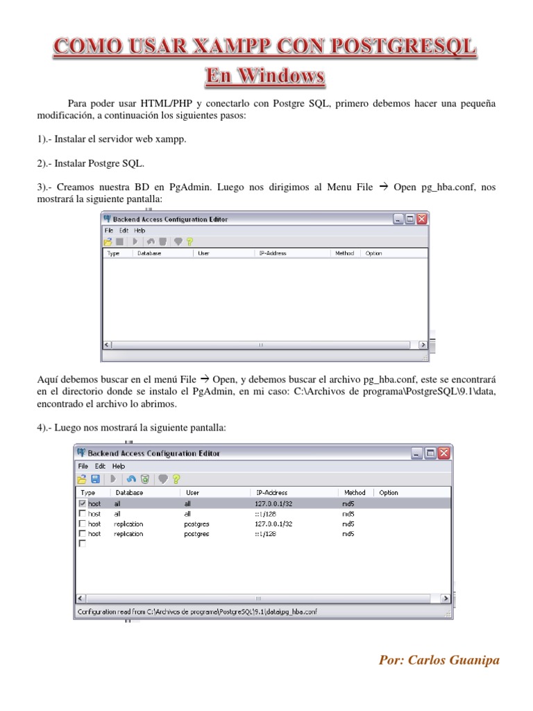 Conectar PHP con PostgreSQL en XAMPP | PDF | Negocios | Tecnología