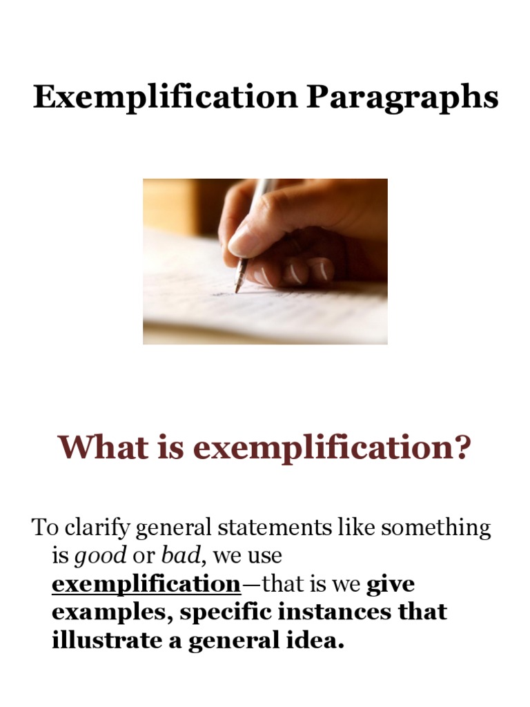 Exemplification Examples Example Of Exemplification In CB3