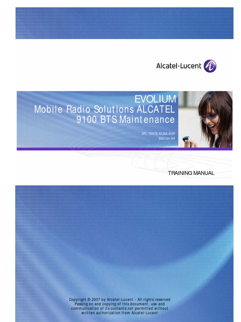 B9 - 07 - Alcatel 9100 BTS Maintenance | PDF | Copyright | Trademark