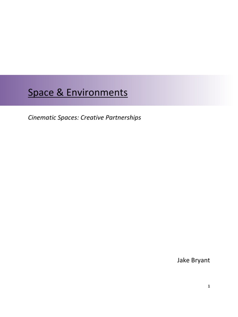 Space & Environments: Cinematic Spaces: Creative Partnerships | PDF ...