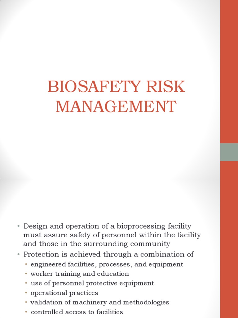 3-2 Biosafety Risk Management | PDF | Safety | Biology