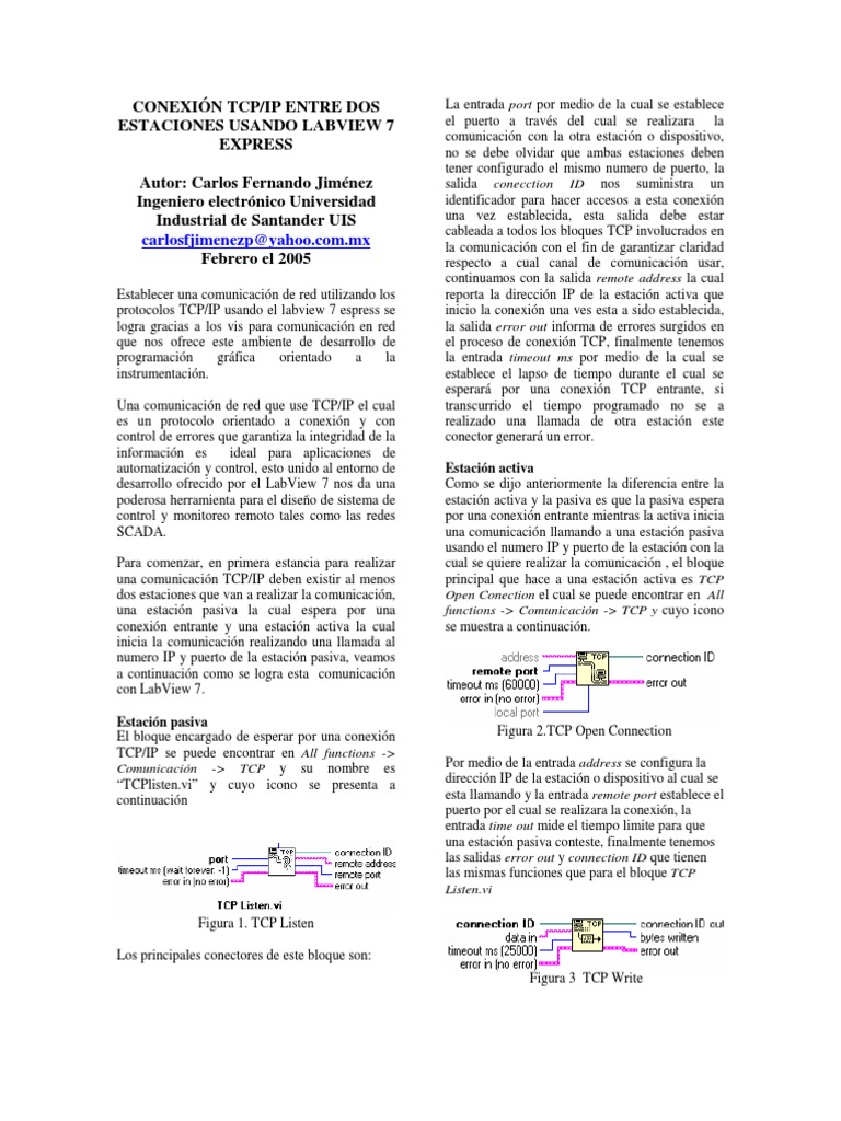 Conexi-N TCP - Ip Entre Dos Estaciones Usando Labview 7 Express | PDF