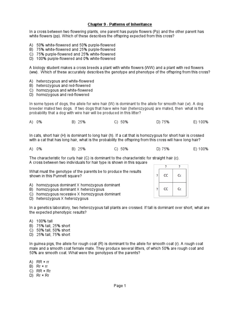 Patterns of Inheritance in Plants and Animals | PDF | Dominance ...