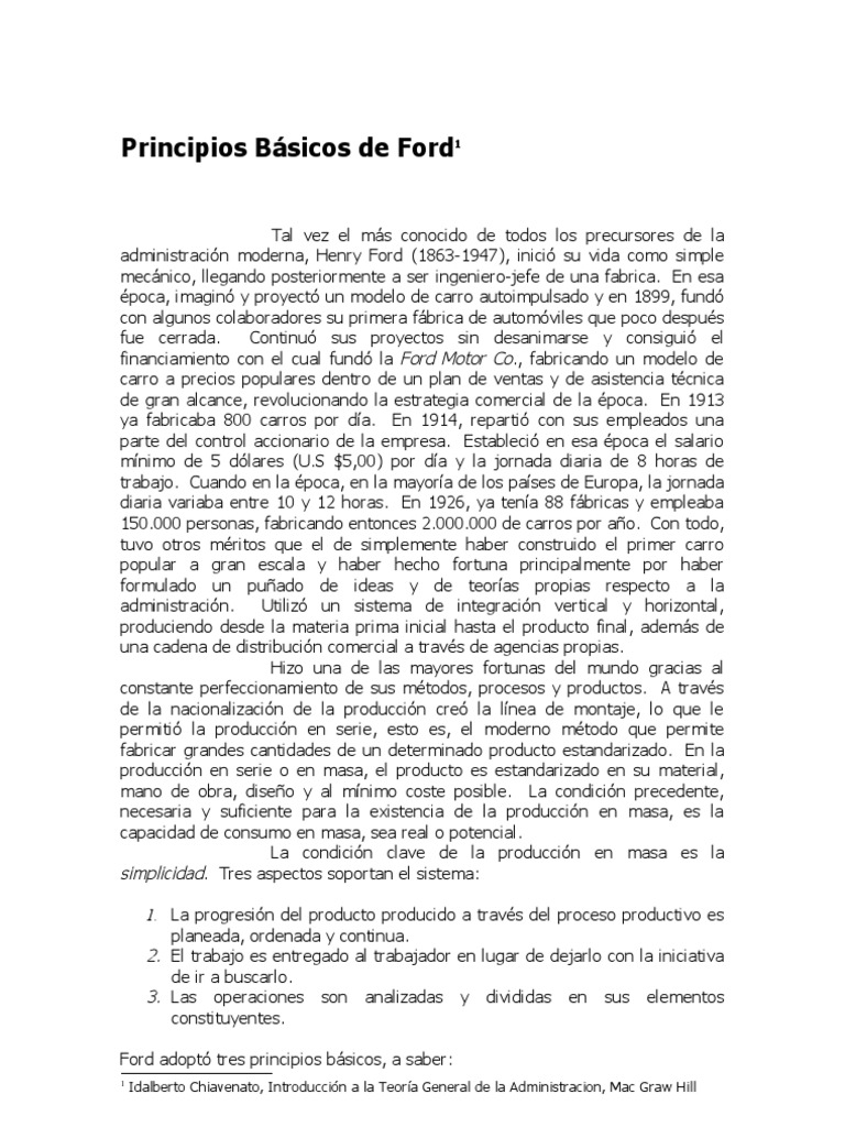 Principios Basicos de Ford | PDF | Producto (Negocio) | Salario