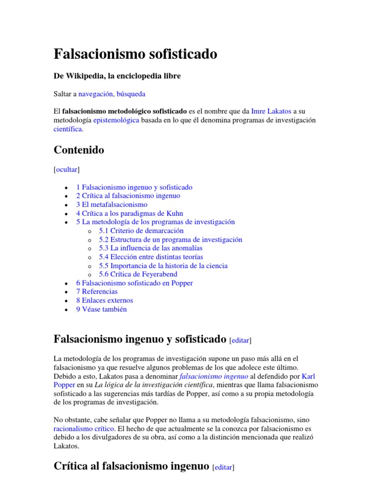 Falsacionismo Sofisticado | PDF | Karl Popper | Método científico