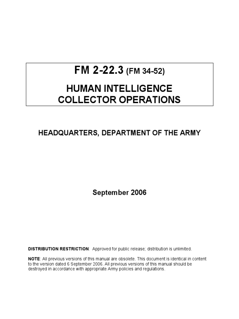 Human Intelligence Collector Operations | PDF | Enemy Combatant ...