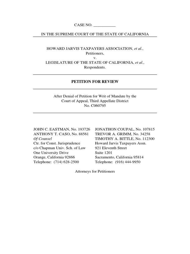 Petition For Review Final | PDF | United States Constitution | U.S. State