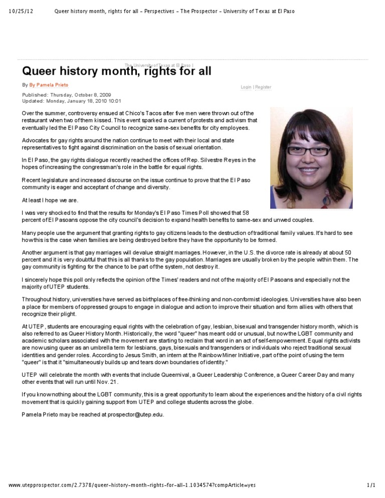 Queer History Month at UTEP | PDF | Queer | Lgbt