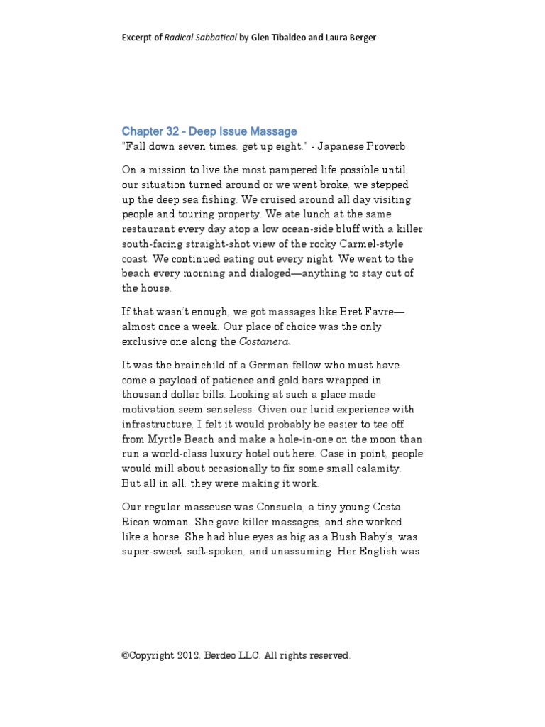 Excerpt 5 - Deep Issue Massage | PDF | Shower | Leisure