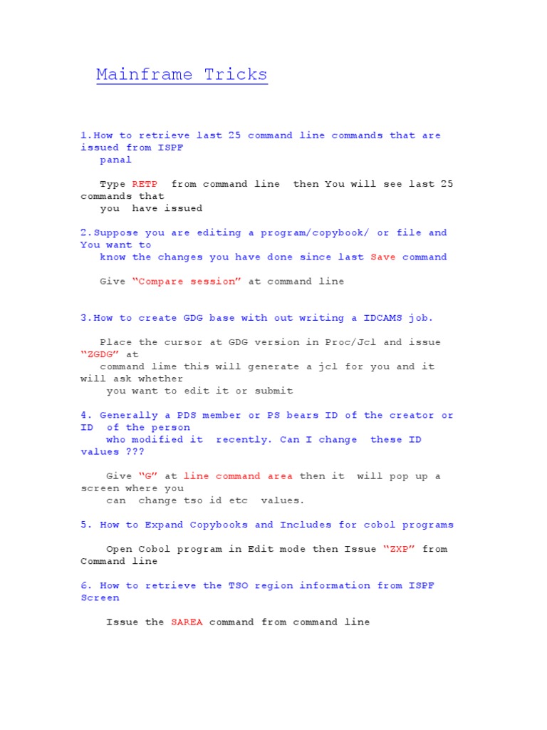 Twenty Tricks For Mainframe Users | PDF | Command Line Interface ...