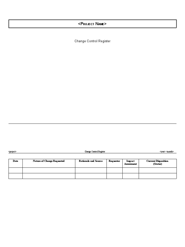 Change Control Register | PDF | Project Management | Product Development