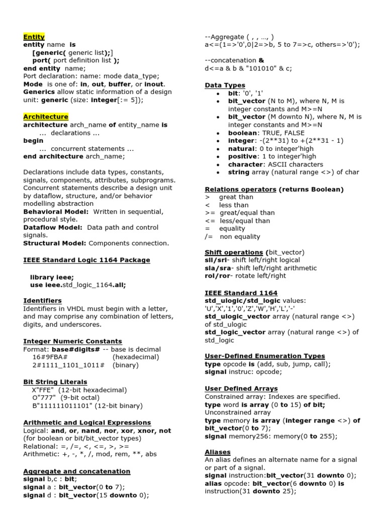 VHDL Programming Guide | PDF | Subroutine | Control Flow