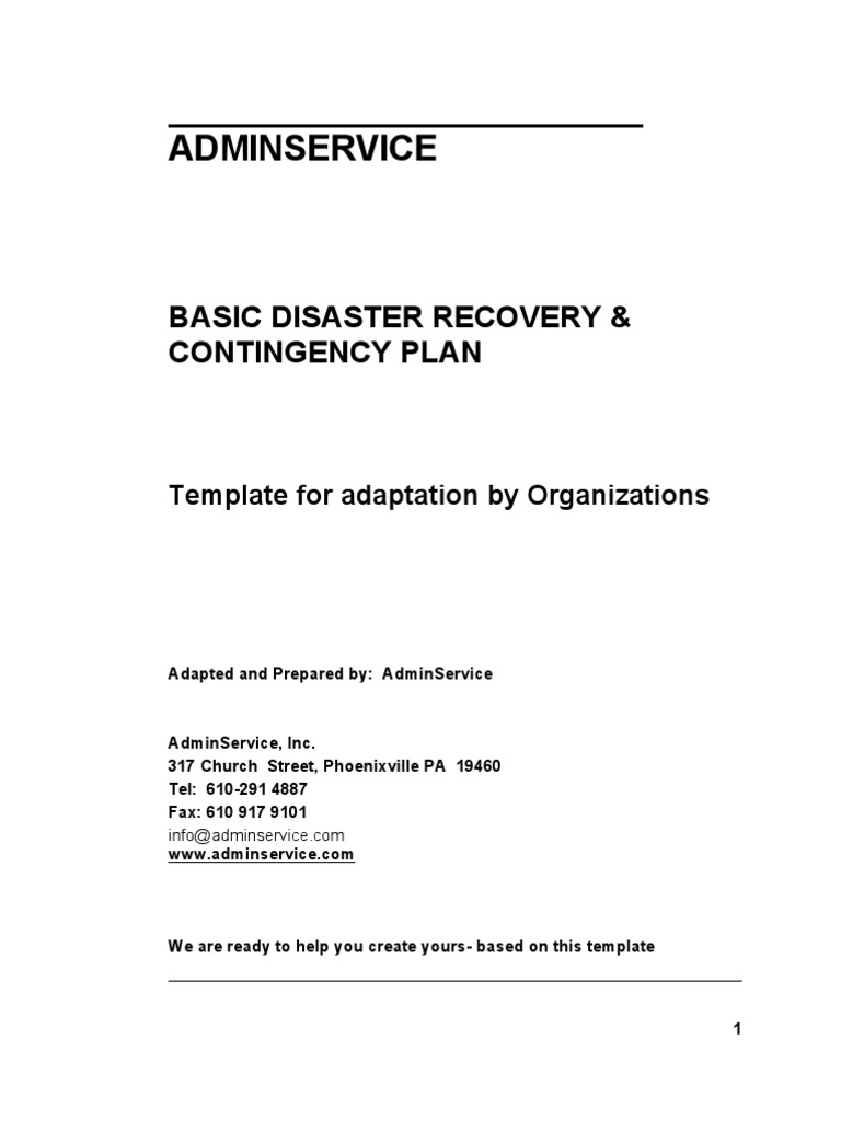 Basic Disaster Recovery Plan - Template | PDF | Emergency Evacuation ...