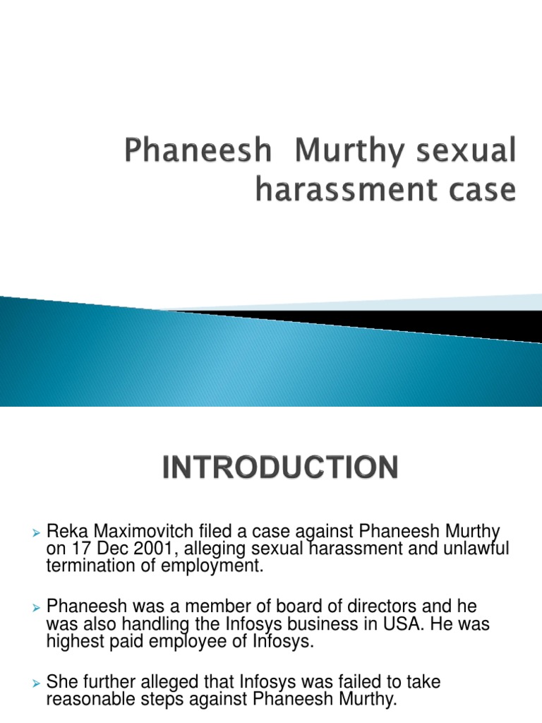 Phaneesh Murthy Harassment Case Overview | PDF | Sexual Harassment ...
