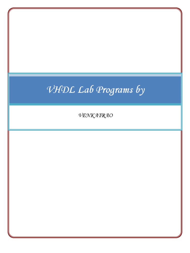 VHDL Lab Programs | PDF | Vhdl | Subtraction